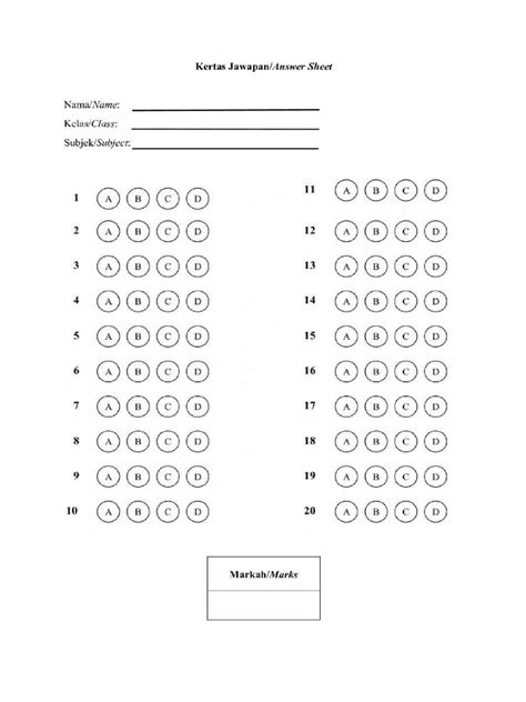 Omr Sheet 2 Pdf