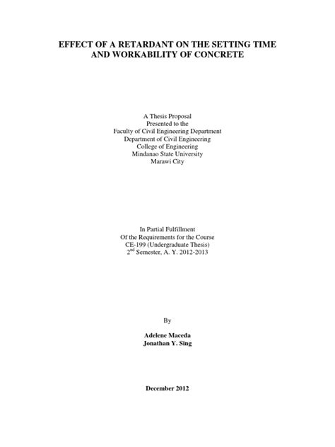 Thesis Proposal Chapter Iii Pdf Concrete Structural Engineering