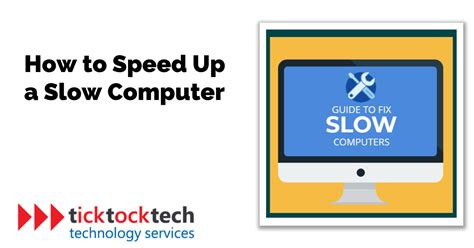 How To Speed Up A Slow Computer Computer Repair Ticktocktech