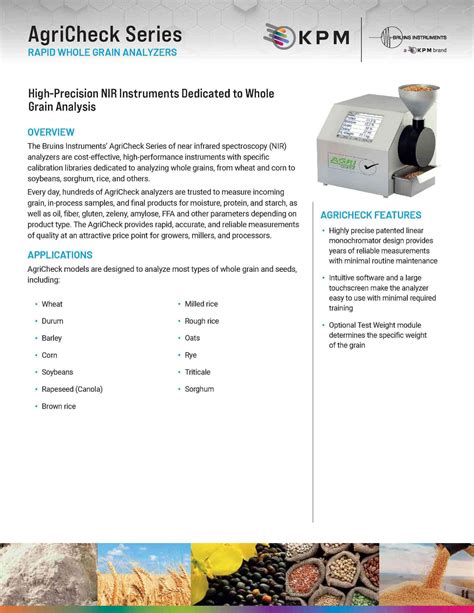 Agricheck Whole Grain Analyzers Data Sheet Data Sheet