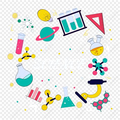 화학 과학 일러스트 지식 교육 간단한 그래픽 실험 장비 제도법 Png 일러스트 무료 다운로드 Lovepik