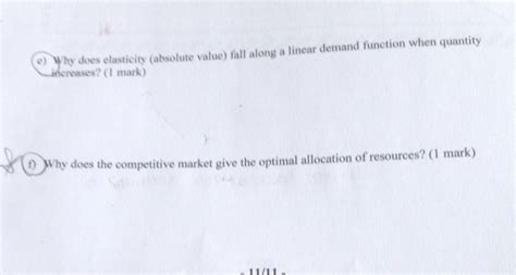 Solved Why Does Elasticity Absolute Value Fall Along A