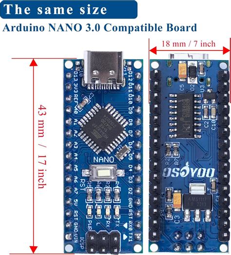 Osoyoo 3pcs Nano Atmega328p Module Ch340 5v 16m Usb C Micro Controller Board For Arduino Nano V3