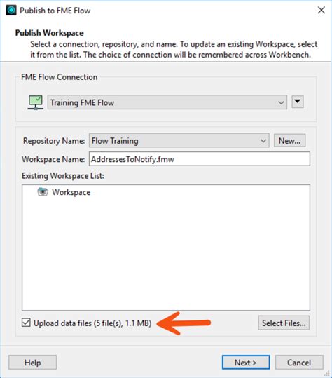 Publish A Workspace To Fme Flow And Run It Fme Support Center