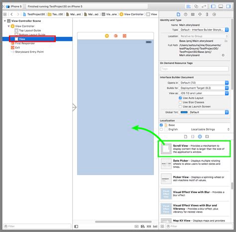 【swift】scroll Viewの使い方。大きい部品をスクロールして見る。swift 21、xcode 72 はじはじアプリ体験メモ