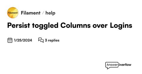 Persist Toggled Columns Over Logins Filament
