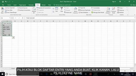Office Series Membuat Menu Drop Down List Di Excel YouTube