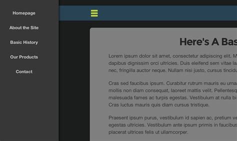 Responsive Sliding Drawer Menu With Lightbox Effect MonstersPost
