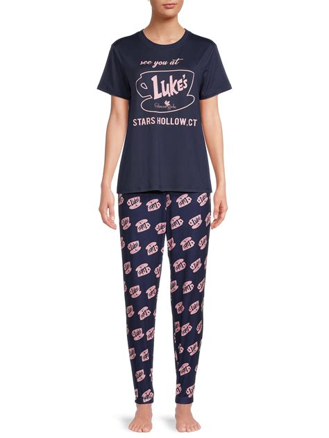 Gilmore Girls Women S And Women S Plus Luke S Short Sleeve Top And Sleep Pants Pajama Set