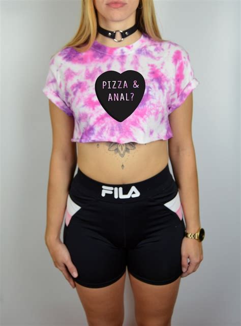 Pizza And Anal Tie Dye Crop Top Pastel Psychedelic Hipster Indie Etsy