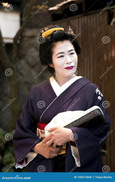 Portrait Of Nice Woman In Maiko Kimono Dress Editorial Photo Image Of