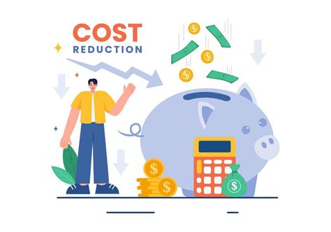 Premium Vector Cost Reduction Vector Illustration Depicting Decrease