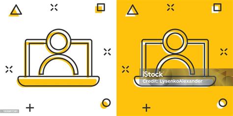 만화 스타일의 온라인 교육 과정 아이콘 웨비나 세미나 벡터 만화 일러스트 픽토그램 E러닝 비즈니스 컨셉 스플래시 효과 거리가 먼에 대한 스톡 벡터 아트 및 기타 이미지