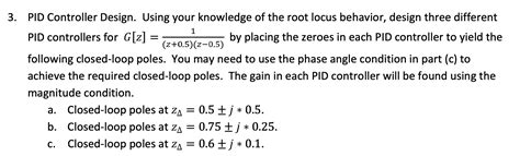 3 PID Controller Design Using Your Knowledge Of The Chegg Com