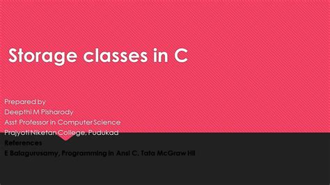 Storage Classes In C Programming In C Youtube