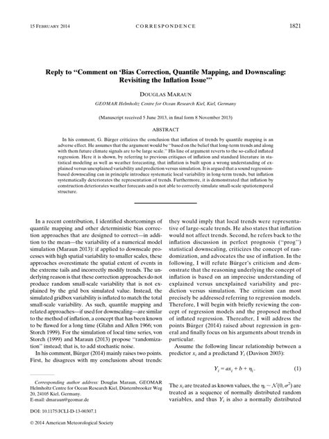 Pdf Reply To Comment On Bias Correction Quantile Mapping And Downscaling Revisiting The