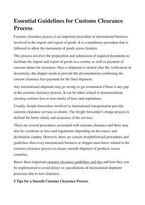Ppt Essential Guidelines For Customs Clearance Process 2 Powerpoint