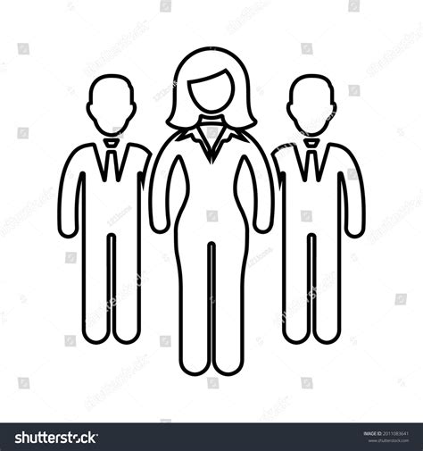 Leader Team Leader Outline Icon Line Stock Vector Royalty Free