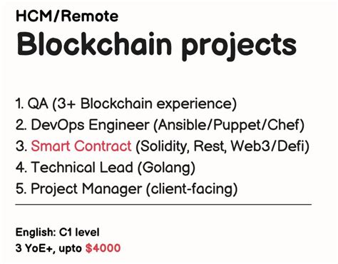 Remotehcm Blockchain Projects Tiếng Anh Tốt Fluent Bên Em Hỗ Trợ