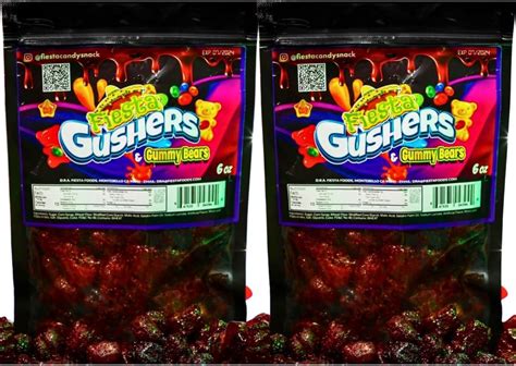 Chamoy Gushers And Gummy Bears Candy 6oz 2pack