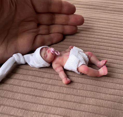 Tiny Silicone Baby Doll Inch Full Body Binki Cm Painted Close Eyes Open Mouth With