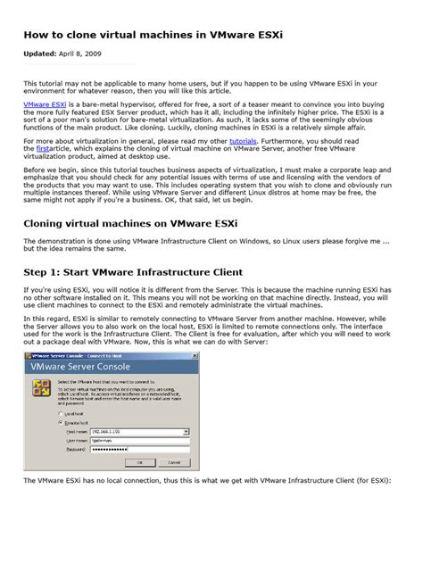 How To Clone Virtual Machines In Vmware Esxi Pdf Virtualization Information Technology