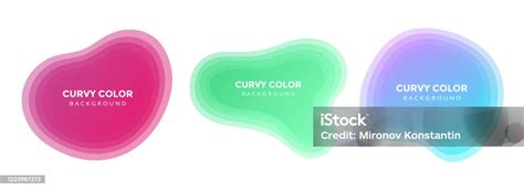 3 현대 액체 추상 흐림 Blob 세트 지형 깊이 그라데이션 플랫 스타일 디자인 유체 벡터 다채로운 일러스트 배너 간단한 템플릿 프레 젠 테이 션 전단지 흰색 배경에 격리