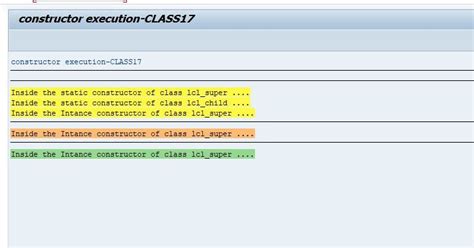 Sap For Abapers Constructor Execution In Sap Abap Class 17