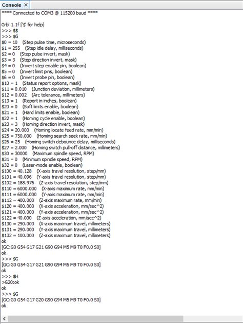 Settings Appear To Be Misreported By G At Startup Issue Winder Universal G Code Sender
