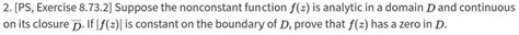 solved 2 [ps exercise 8 73 2] suppose the nonconstant