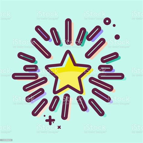 광선이 있는 아이콘 별 별 기호와 관련이 있습니다 Mbe 스타일 심플한 디자인 편집 가능 간단한 그림입니다 간단한 벡터 아이콘 금 금속에 대한 스톡 벡터 아트 및 기타