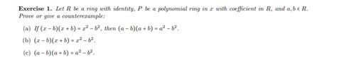 Solved Exercise 1 Let R Be A Ring With Identity P Be A Chegg Com