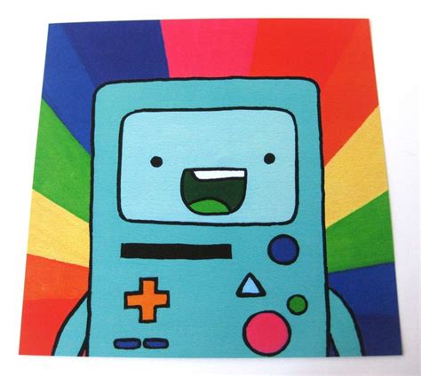 Bmo Adventure Time Fan Art Print Etsy Canada Cute Canvas