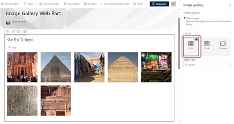 using the image gallery web part on a sharepoint page one minute