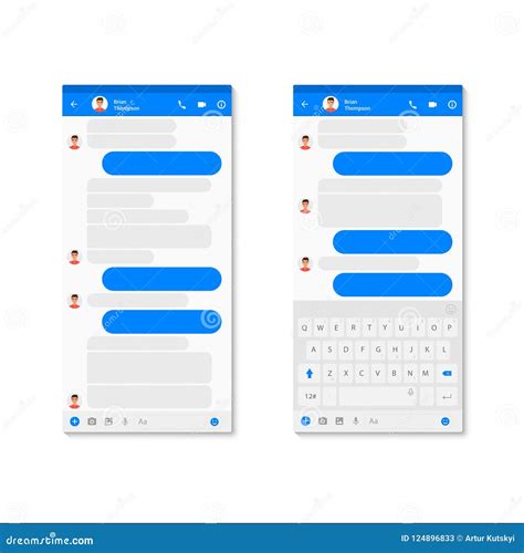 Social Network Messenger Concept Template Modern Messenger App