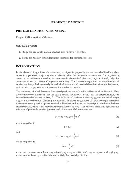 Lab 5 Projectile Motion At Sarah Gooding Blog