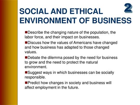 PPT - SOCIAL AND ETHICAL ENVIRONMENT OF BUSINESS PowerPoint Presentation - ID:470448