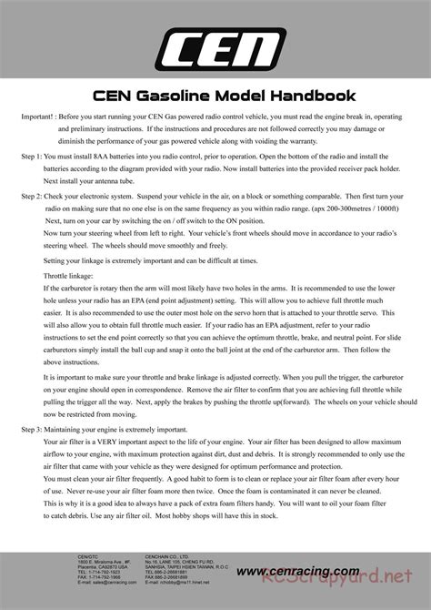 Cen Matrix5 Sc Instruction Manual 5007 5008 • Rcscrapyard
