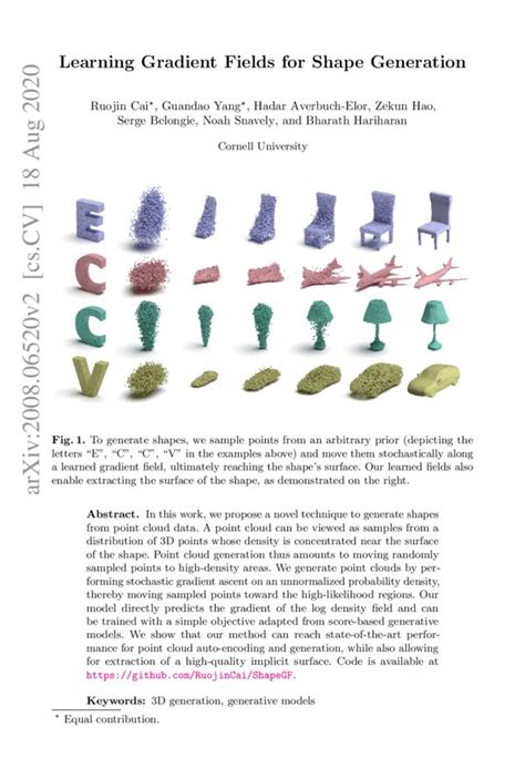 Learning Gradient Fields For Shape Generation Deepai