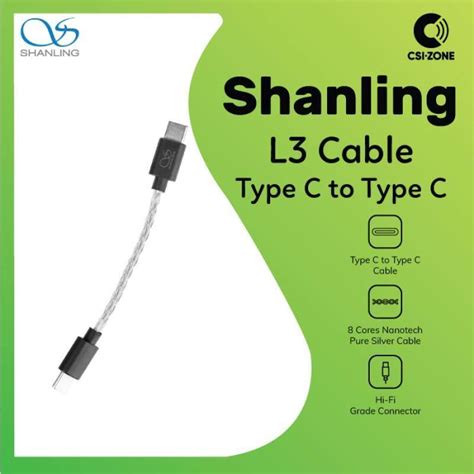 promo shanling l3 type c to type c 8 core neotech silver cable diskon