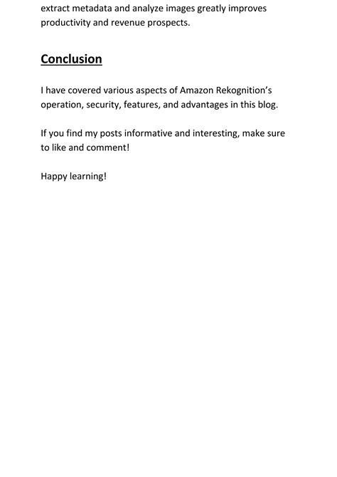 Computer Vision And Amazon Rekognition Docx