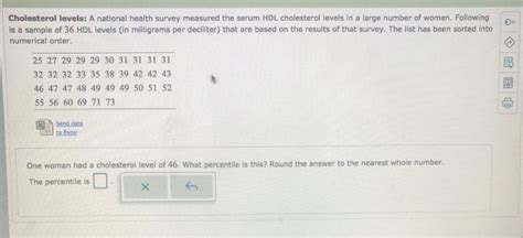 Solved Cholesterol Levels A National Health Survey Measured