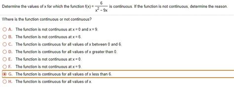 Determine The Values Of For Which The Function Flx X Continuous If The