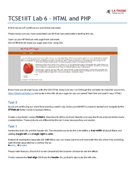 TCSE IIT Lab HTML And PHP TCSE IIT Lab HTML And PHP In This Lab We Will Continue Our