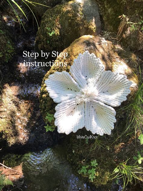 PDF Pattern XL Macrame Flower Macrame Flowers Tutorial DIY Etsy