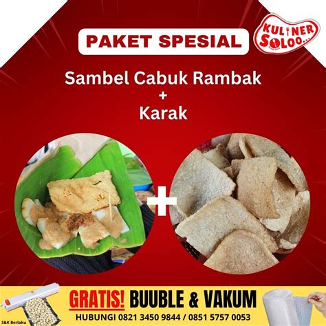 Order Online Paket Spesial Sambel Cabuk Rambak Karak Kuliner Soloo Paxelmarket