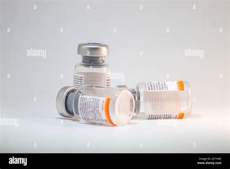 Empty Medicine Ampoules Vials And Needles Used For Medical Treatment