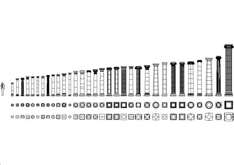 Several Pillar Columns In Autocad Download Cad Free 1 43 Mb Bibliocad