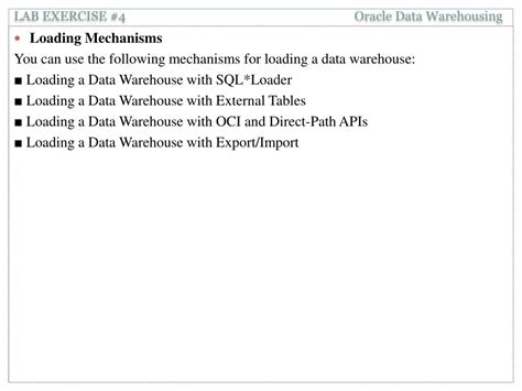 Ppt Dw Lab 4 Overview Of Extraction Transformation And Loading