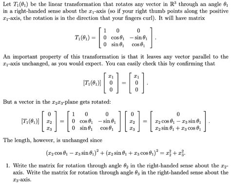 Solved Let T Be The Linear Transformation That Rotates Chegg